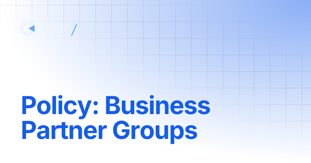 Policy: Business Partner Groups | Documentation